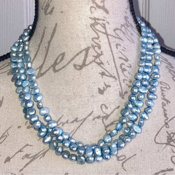 Jewelry | Multistrand Faux Blue Pearl Necklace Jewelry | Poshmark